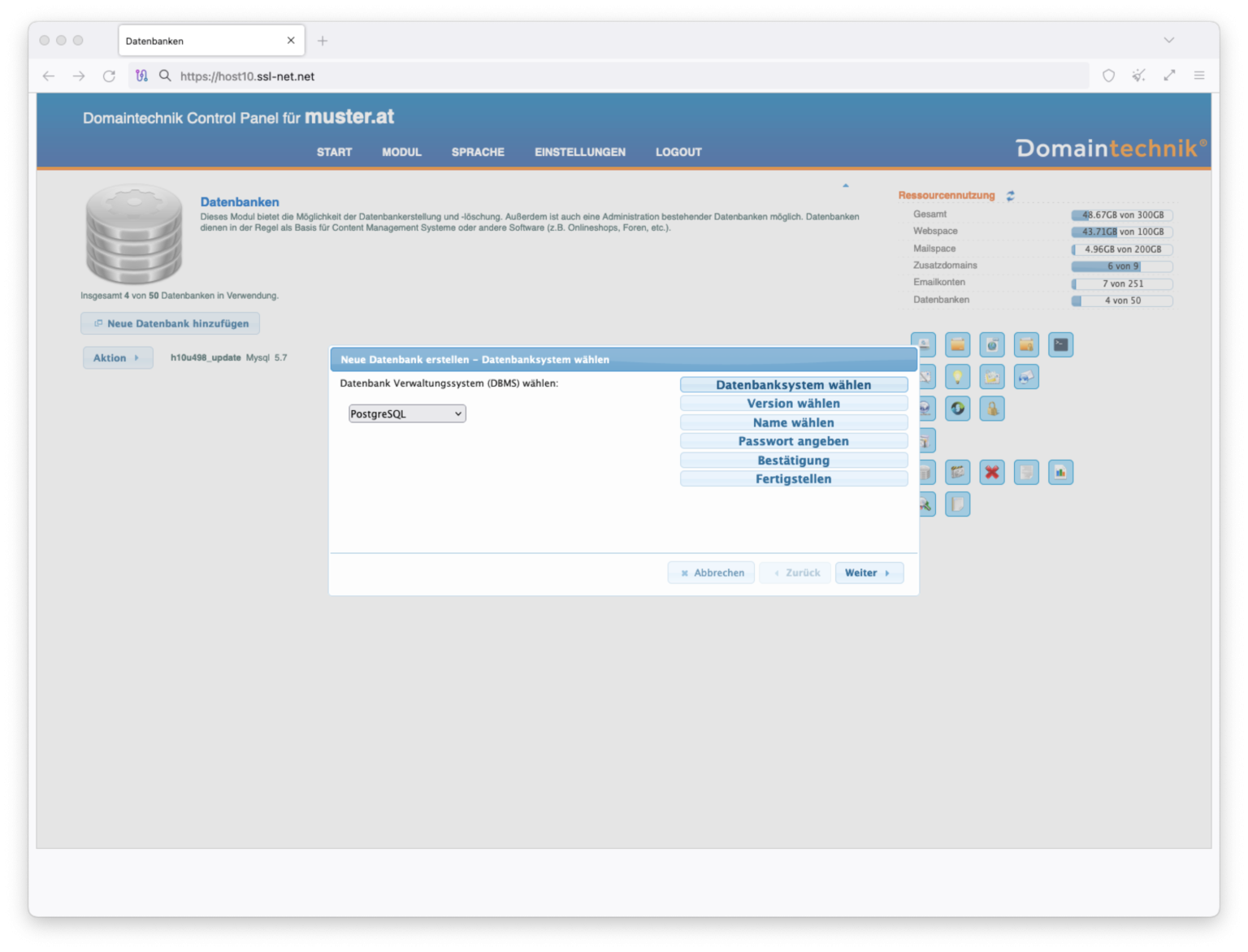 PostgreSQL Datenbank erstellen & verwalten
